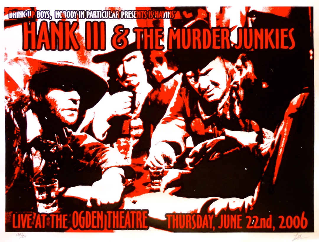 Hank III Concert Poster Lindsey Kuhn S/N 2006 Vintage Poster Print ...