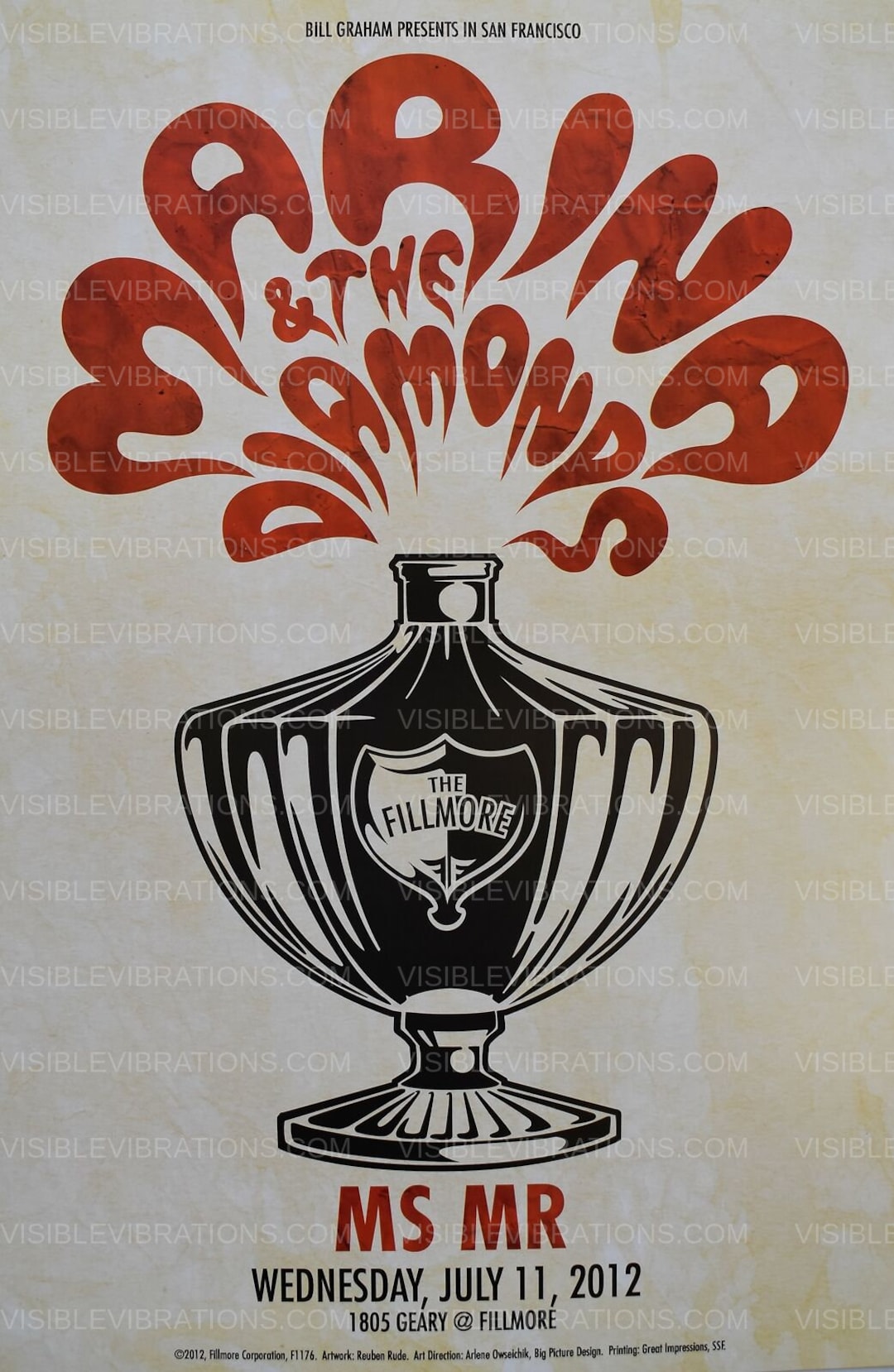 Marina & the Diamonds Concert Poster 2012 F-1176 Fillmore - Etsy
