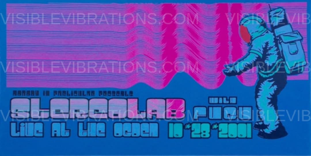 Stereolab Concert Poster 2001 Lindsey Kuhn Blue Denvervintage Poster ...