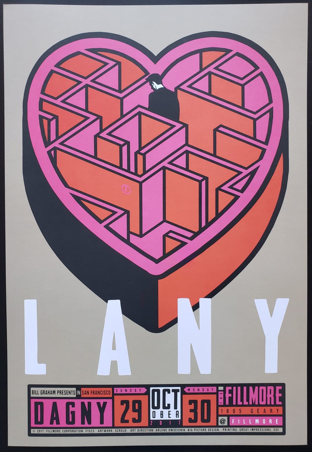 Lany Concert Poster 2017 F-1523 Vintage Fillmore Poster Print Aesthetic ...