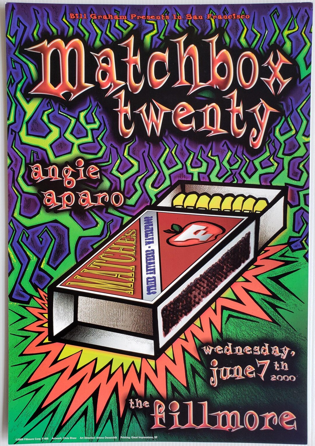Matchbox Twenty Concert Poster 2000 F-405 Fillmore - Etsy