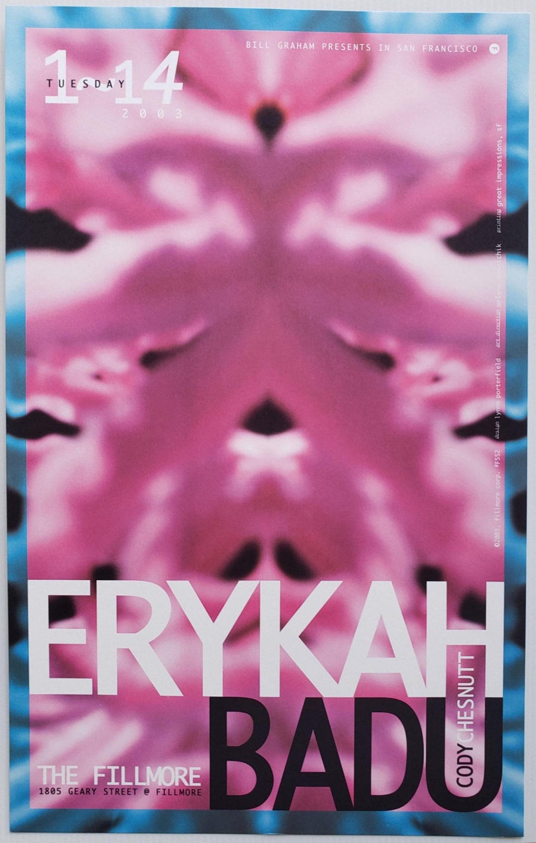 Erykah Badu Concert Poster 2003 F-552 Fillmore - Etsy