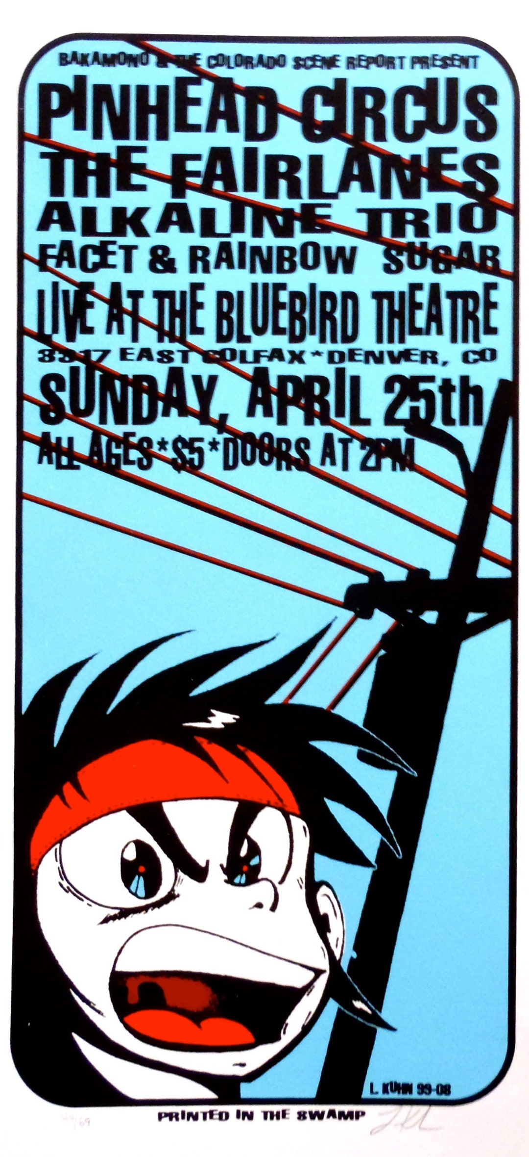 Pinhead Circus Poster W/ the Fairlanes, Alkaline Trio 1999 Concert ...