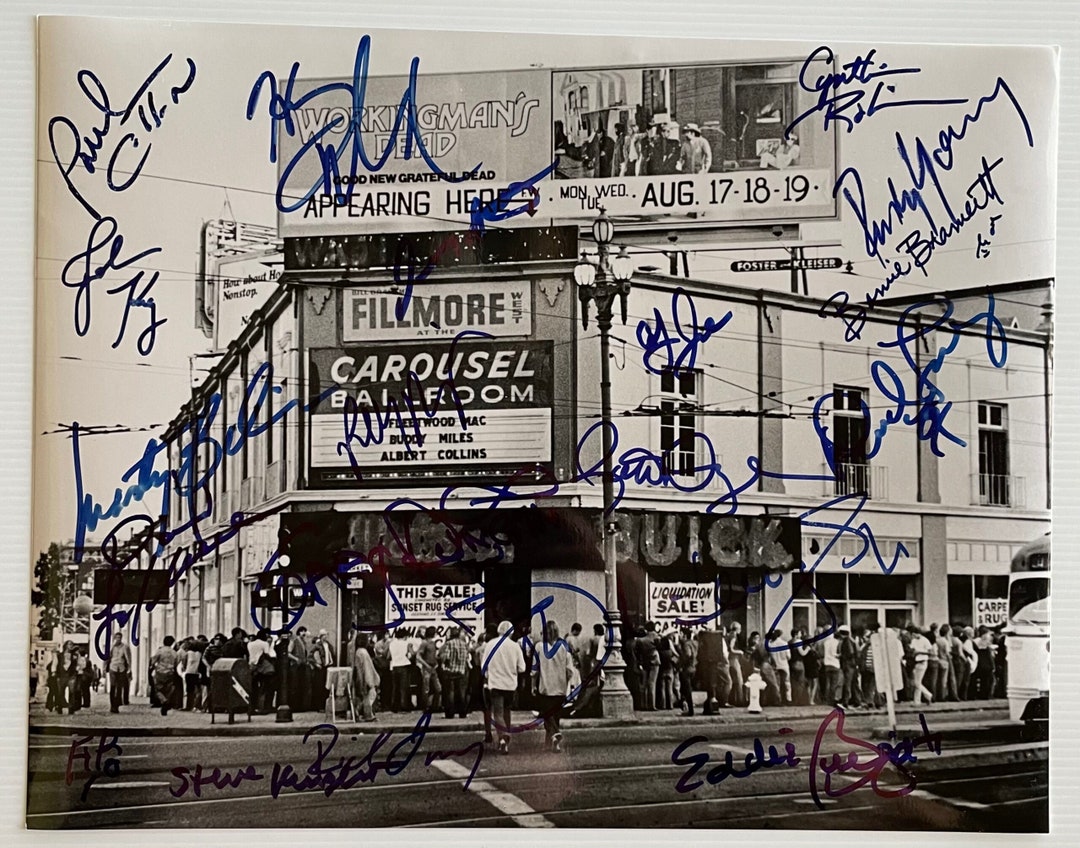 Fillmore West Photo 1969 With 19 Artist Autographs Robby Krieger ...
