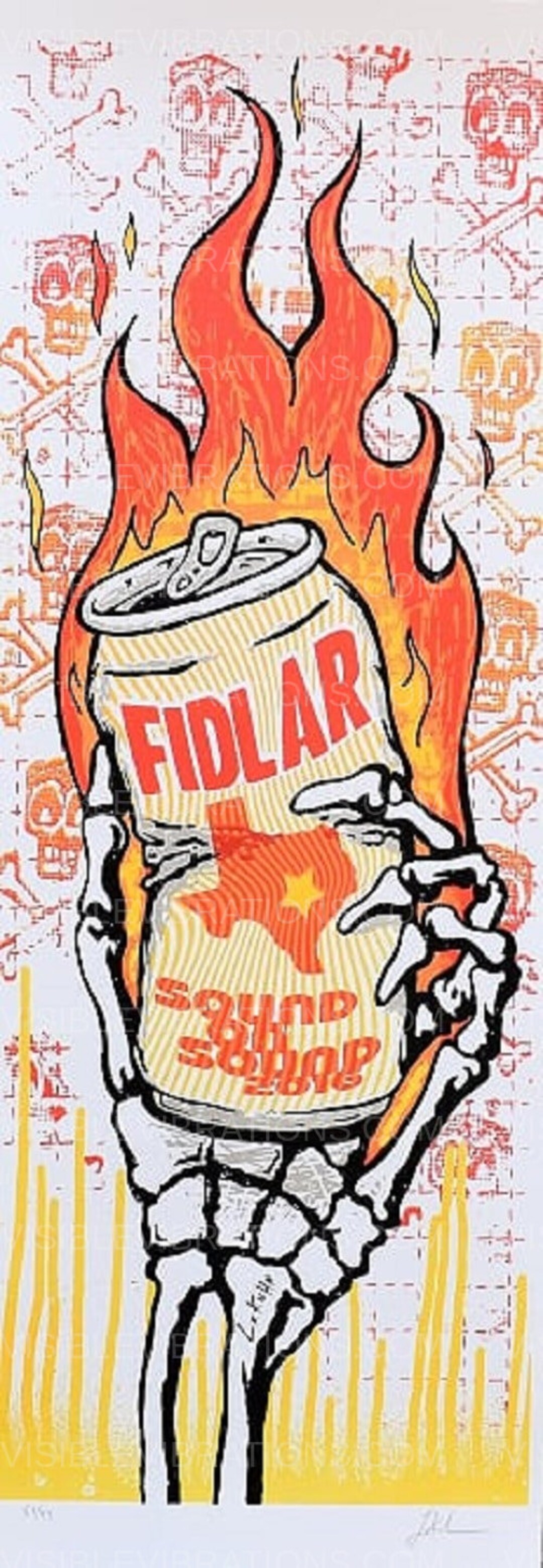 Fidlar Concert Poster Lindsey Kuhn S/N Austin 2016 Vintage Poster Print ...