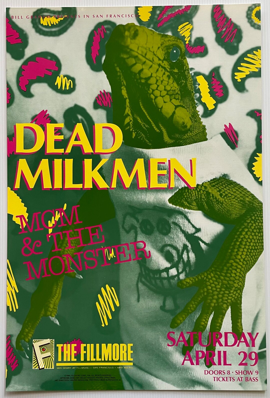 Dead Milkman Concert Poster 1989 F-90 Fillmore - Etsy