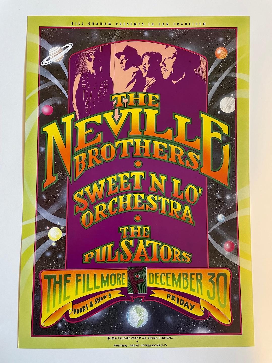 The Neville Brothers Concert Poster 1994 F-173 Fillmore - Etsy