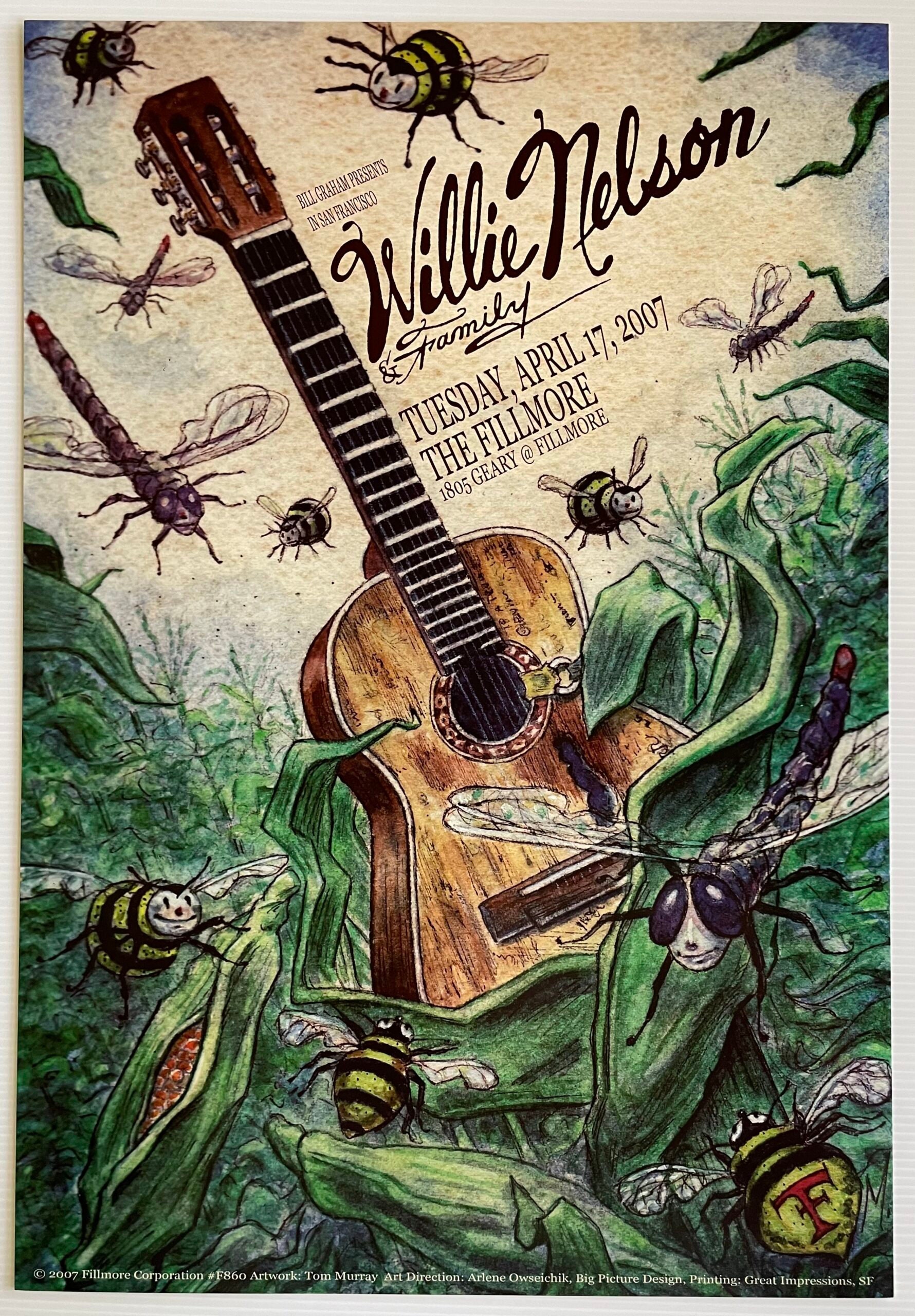 Willie Nelson Concert Poster 2007 F-860 Fillmore - Etsy