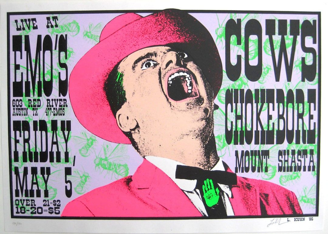 Cows Concert Poster 1995 Lindsey Kuhn - Etsy