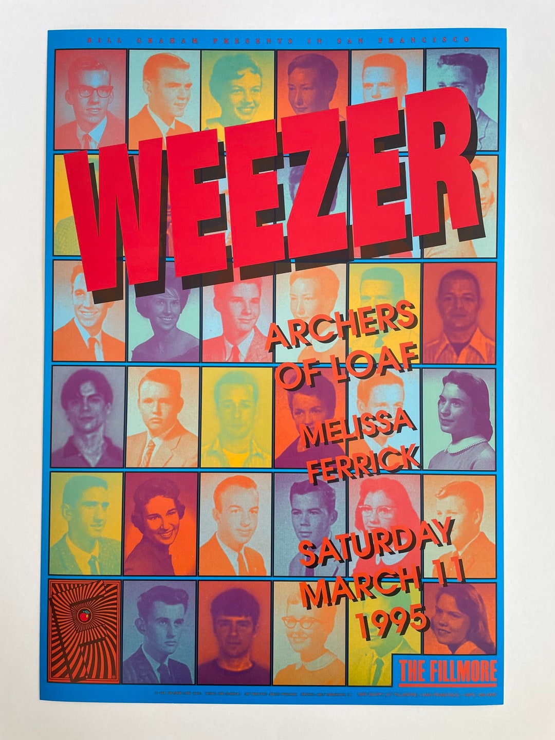 Weezer Concert Poster 1995 F-180A Fillmore - Etsy