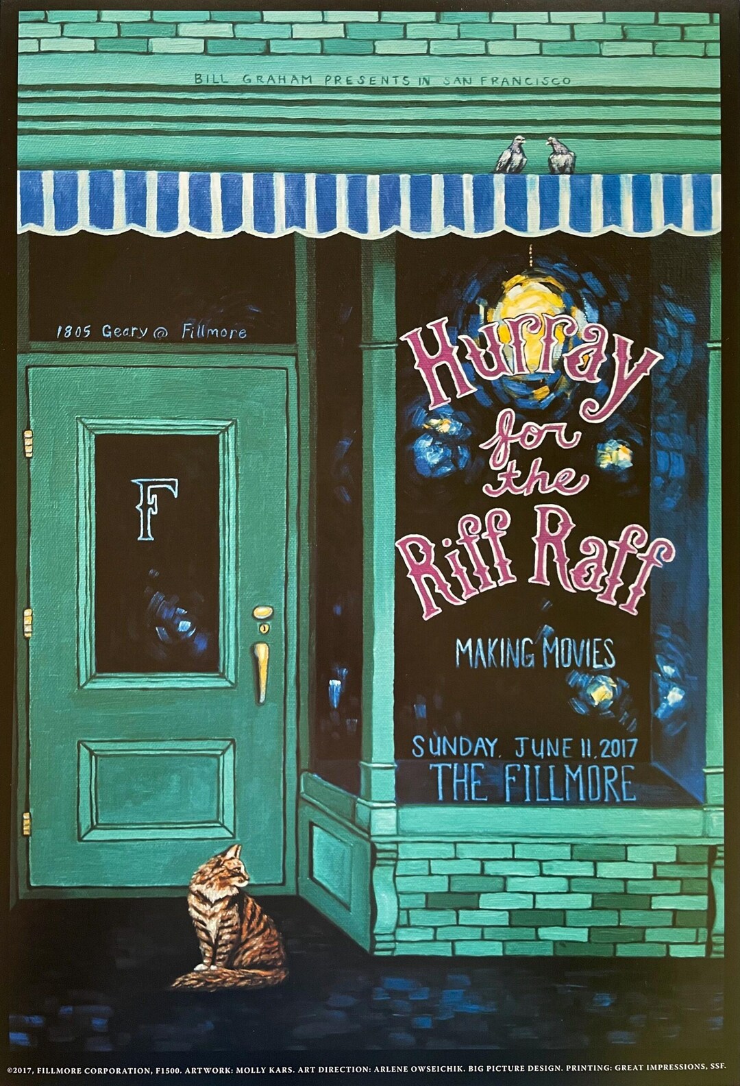 Hurray for the Riff Raff Concert Poster 2017 F-1500 Fillmore - Etsy
