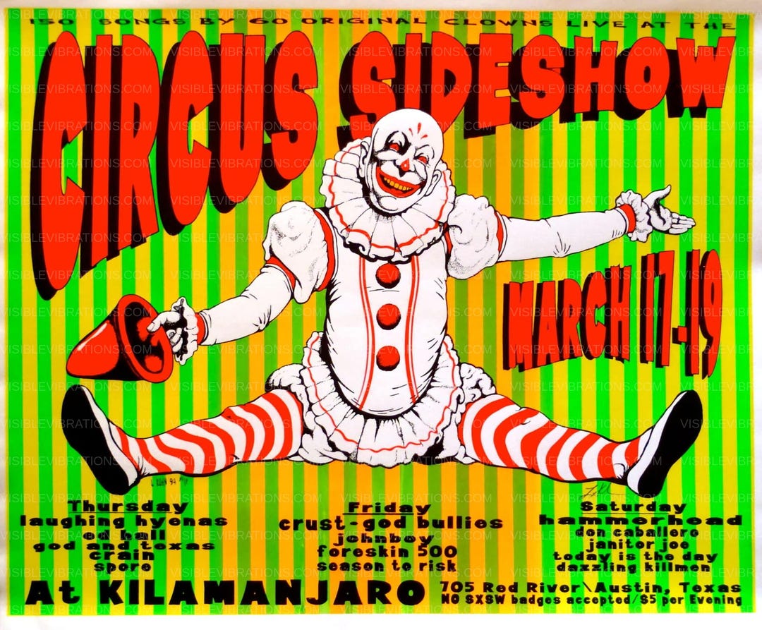 Circus Sideshow Concert Poster White Artist Proof - Etsy