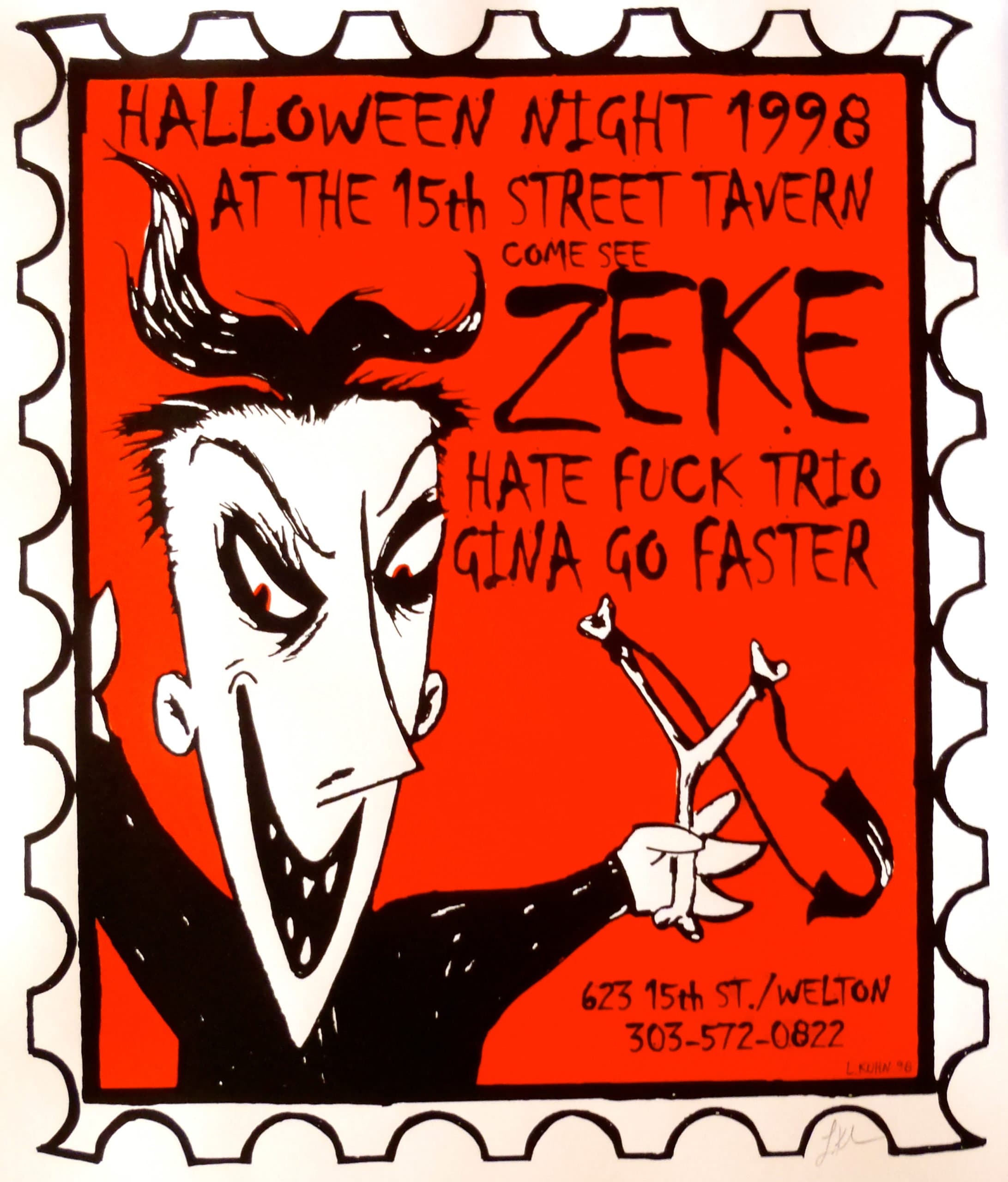 Zeke Concert Poster Lindsey Kuhn S/N Denver 1998 - Etsy