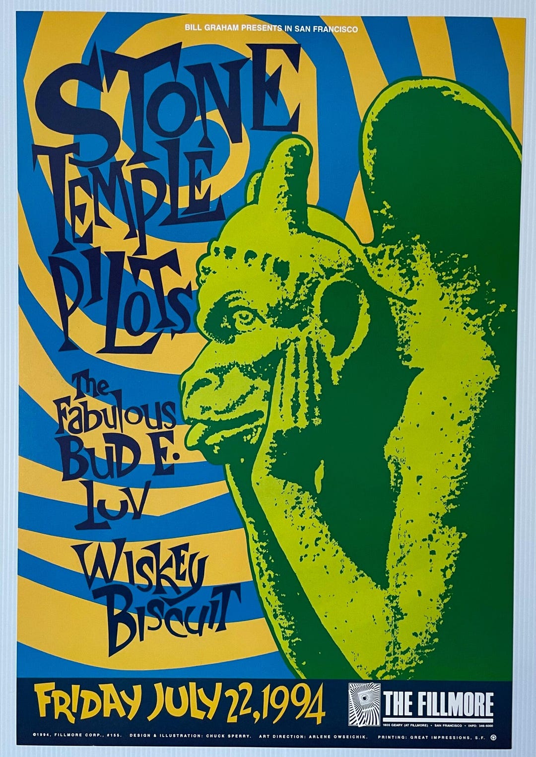 Stone Temple Pilots Concert Poster 1994 F-155 Fillmore - Etsy