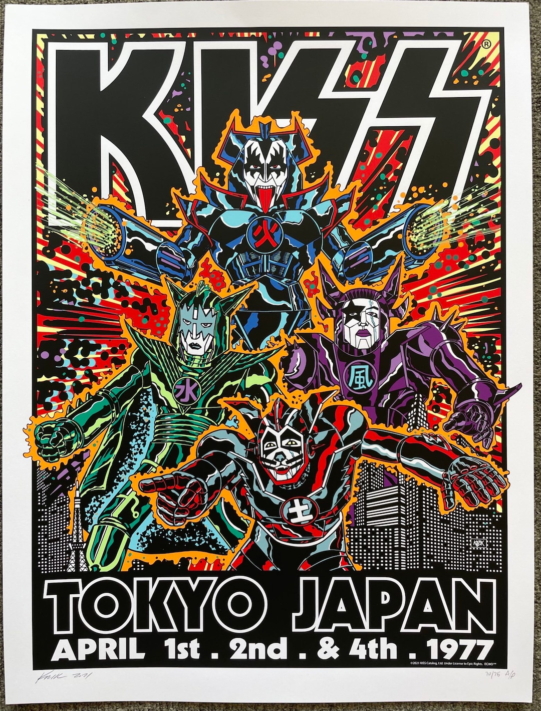 Kiss Concert Poster Japan 1977 Frank Kozik - Etsy