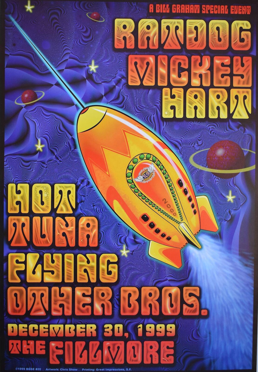 Ratdog Concert Poster 1999 BGSE-20 Fillmore - Etsy