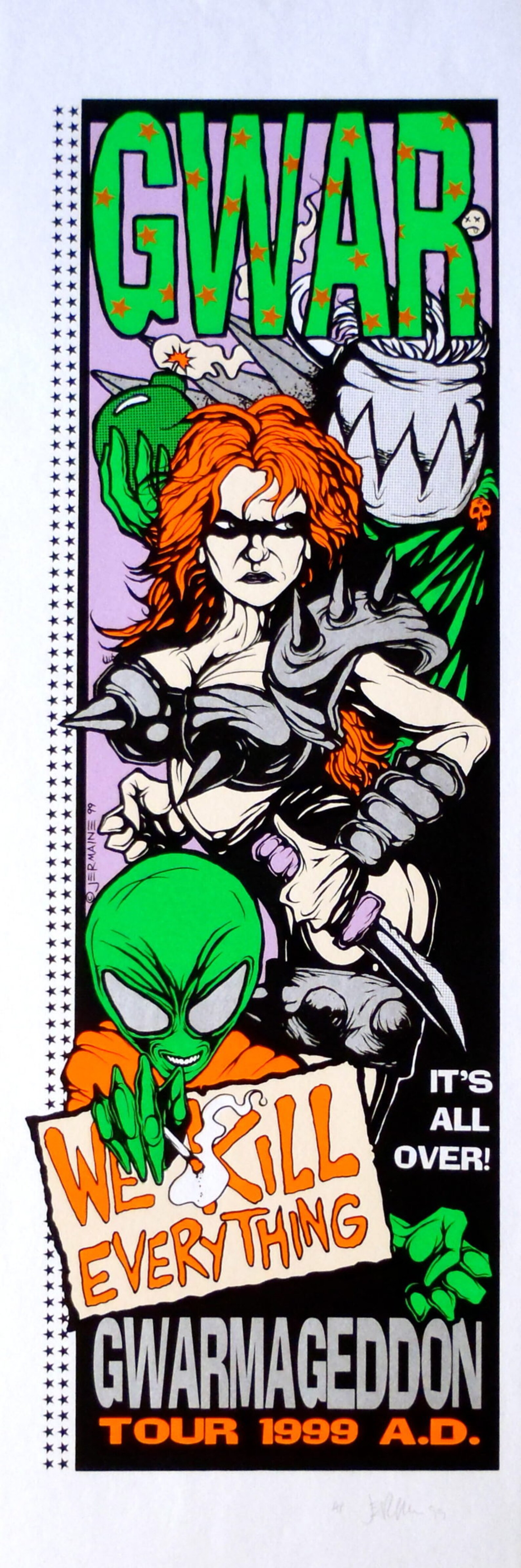 Gwar Concert Poster Tour 1999 Jermaine Rogers Artist Proof - Green ...