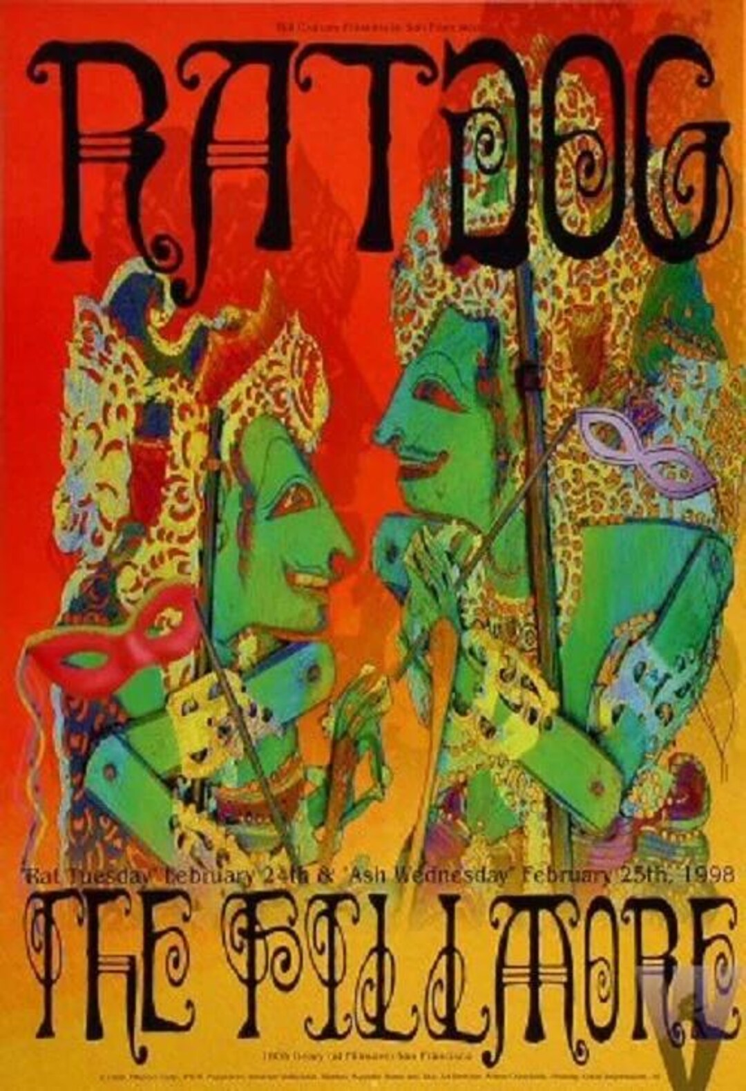 Ratdog Concert Poster 1998 F-316 Fillmore - Etsy
