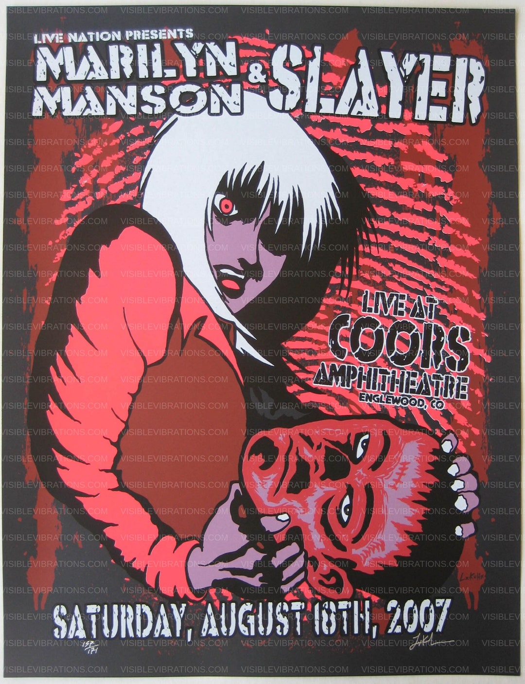 Marilyn Manson Slayer Concert Poster 2007 Lindsey Kuhn Vintage Poster ...