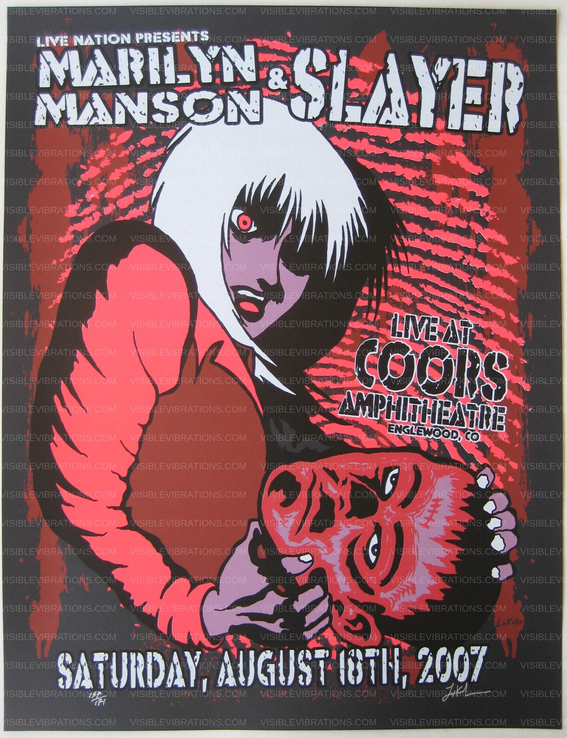 Marilyn Manson Slayer Concert Poster 2007 Lindsey Kuhn - Etsy