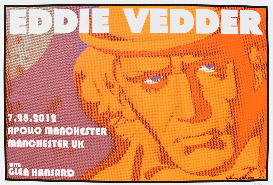 Eddie Vedder Concert Poster 2012 Manchester Frank Kozik Vintage Poster ...