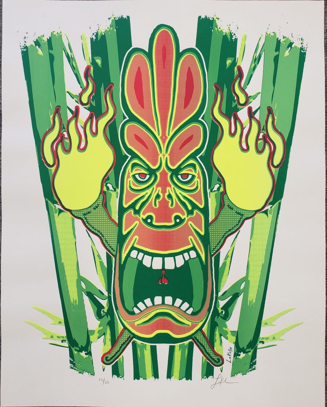 Tiki Jungle Art Print Lindsey Kuhn S/N Beige Variant - Etsy