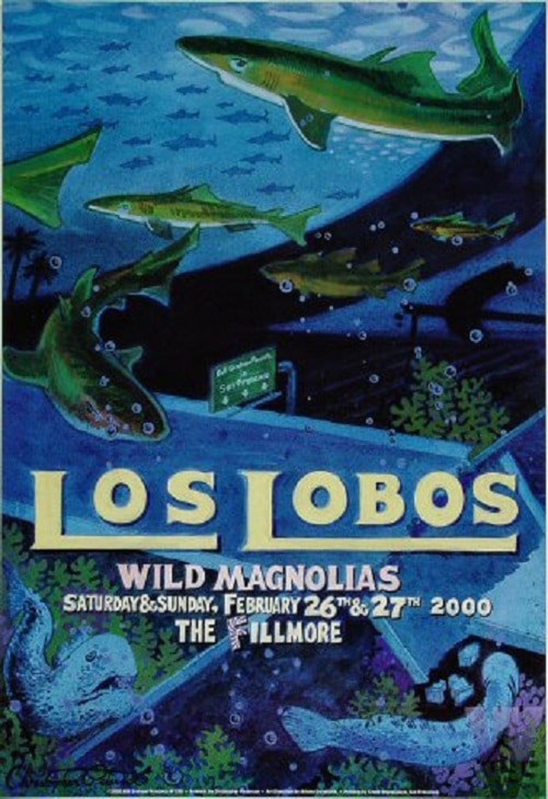 Los Lobos Concert Poster Chris Peterson Designed SF 2000 Vintage ...