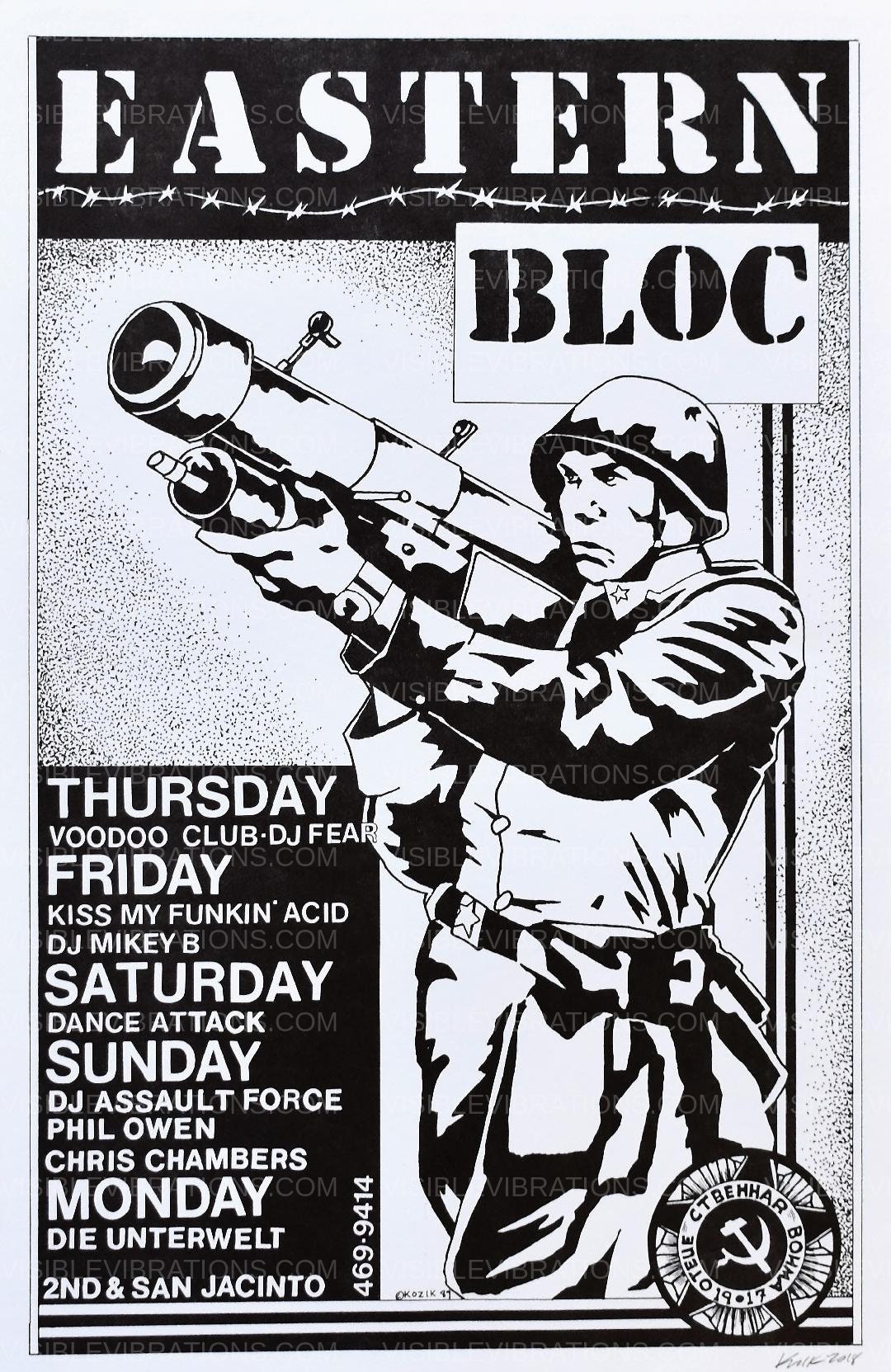 Eastern Bloc Punk Club Poster Frank Kozik Signed Austin 1987 Vintage ...