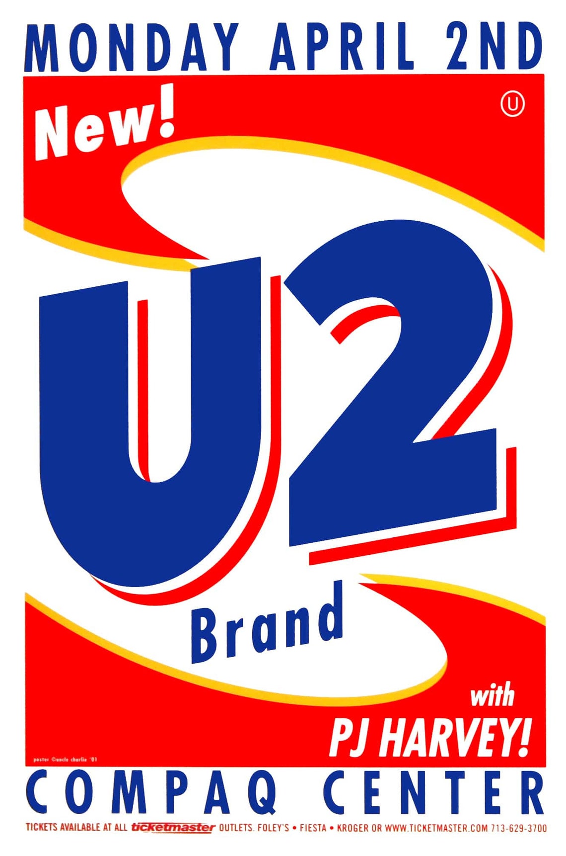 U2 Concert Poster 2001 PJ Harvey Uncle Charlie Vintage Fillmore Poster ...