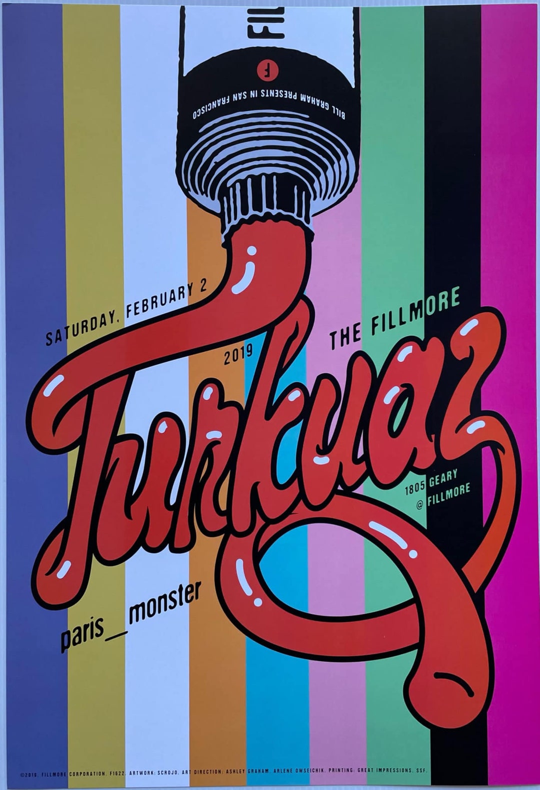 Turkuaz Concert Poster 2019 F-1622 Fillmore - Etsy