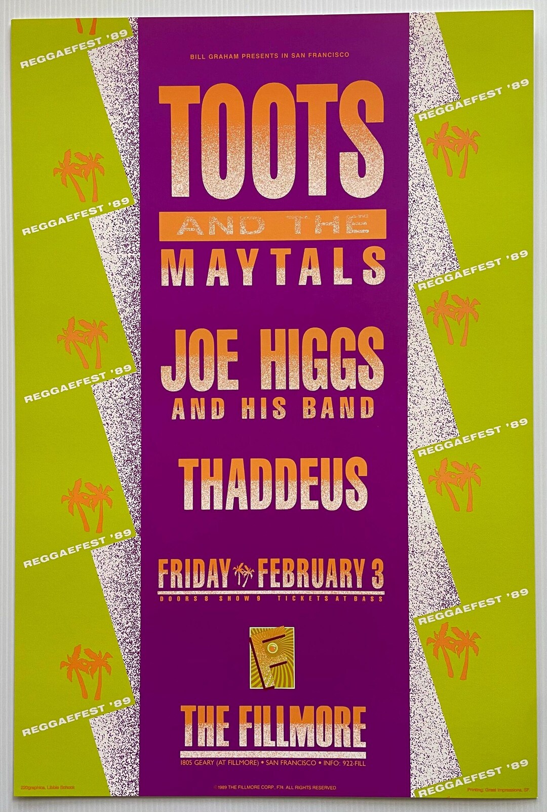 Toots & the Maytals Concert Poster 1989 F-74 Fillmore - Etsy