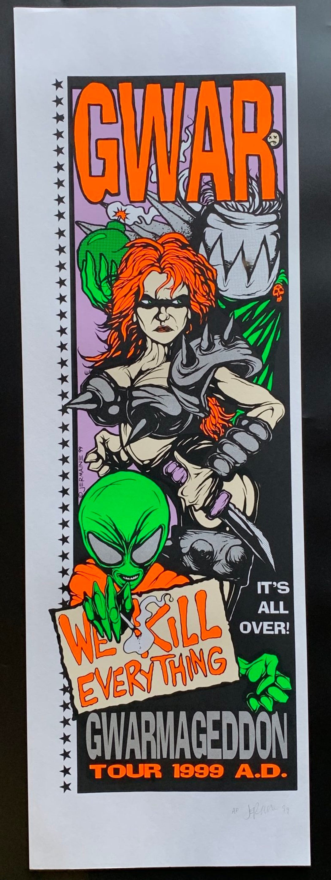 Gwar Concert Poster Gwarmageddon Tour 1999 Artist Proof Orange Variant ...