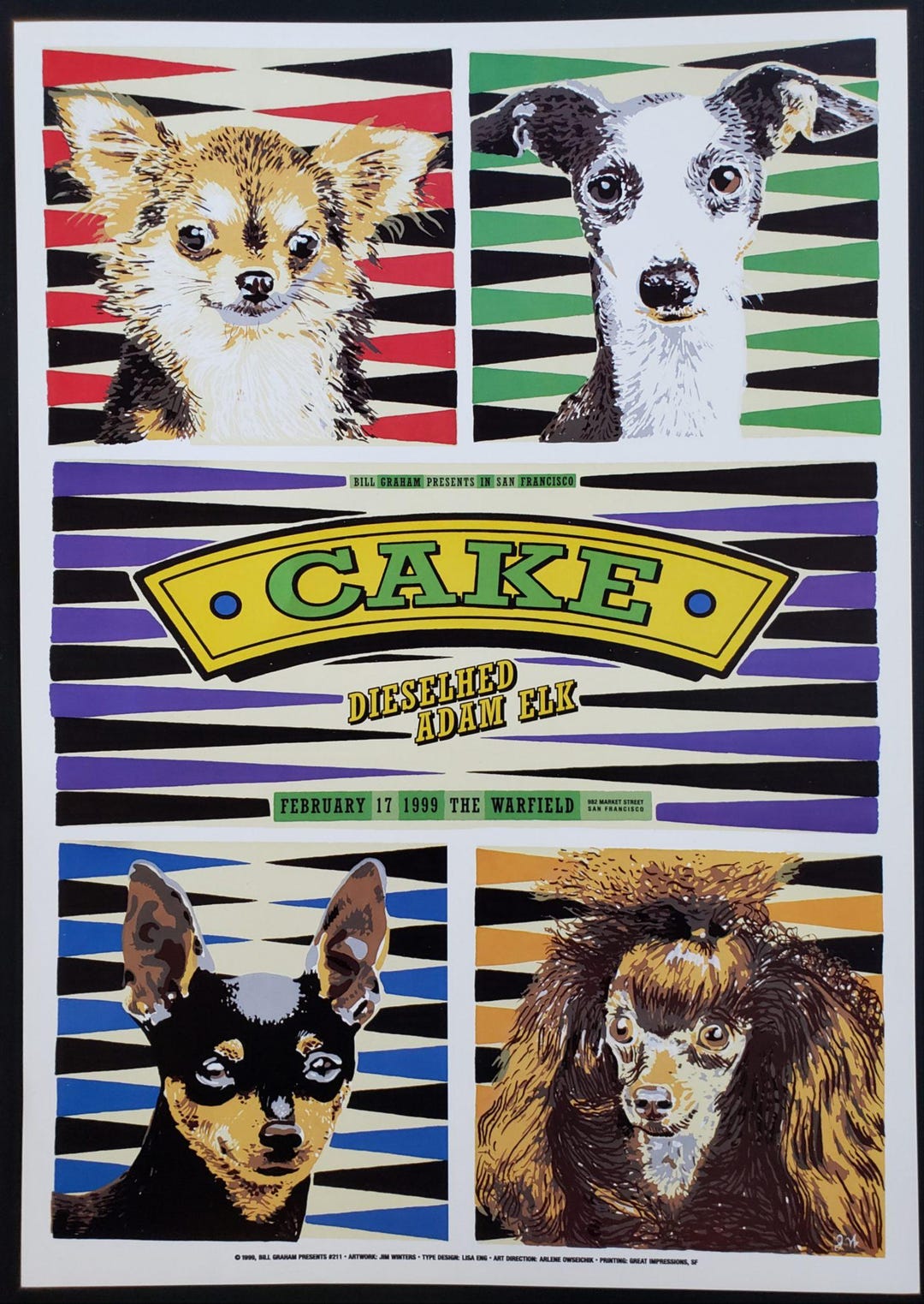 Cake Concert Poster 1999 BGP-211 Warfield - Etsy