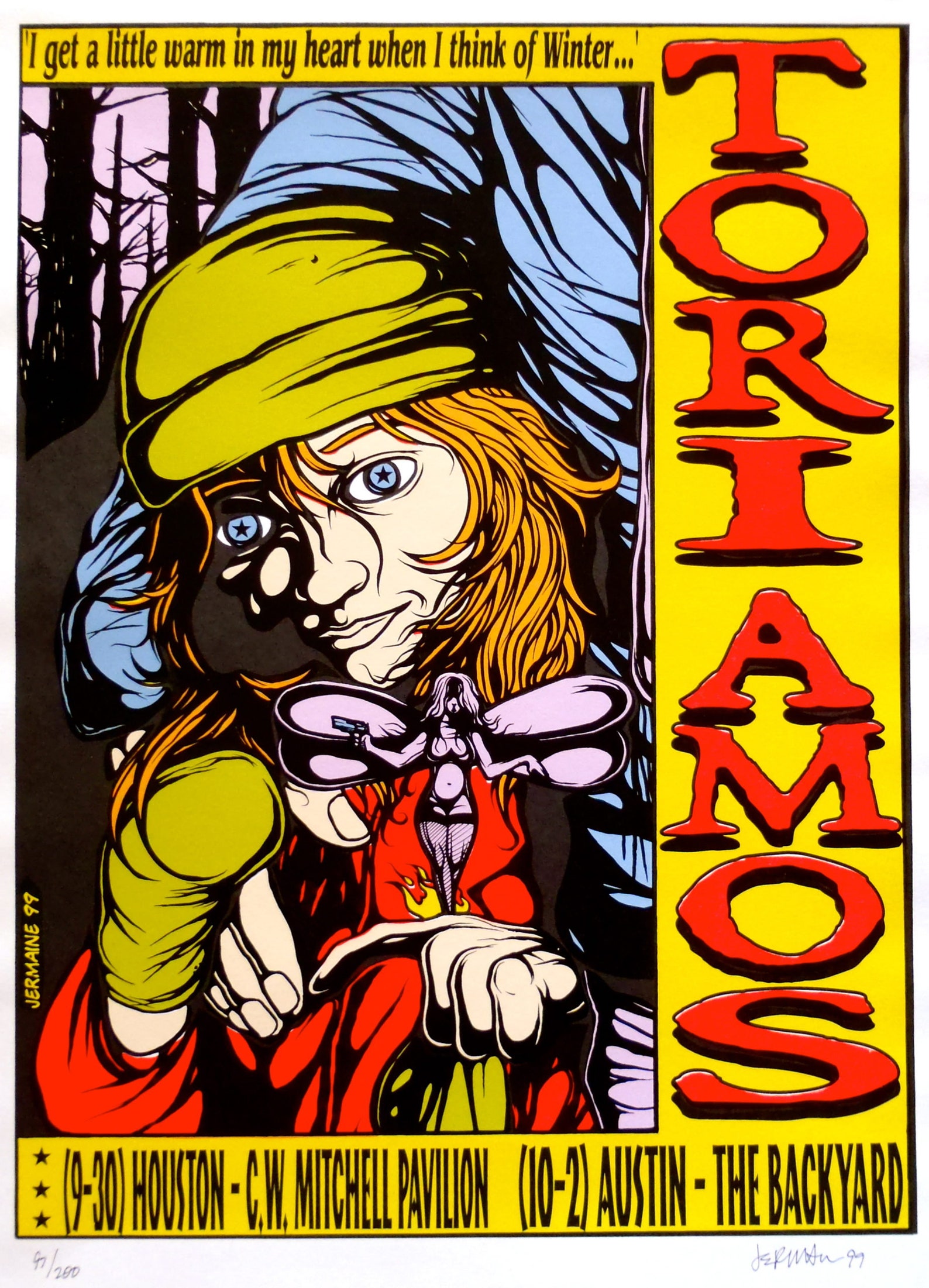 Tori Amos Concert Poster 1999 Jermaine Rogers Texas - Etsy