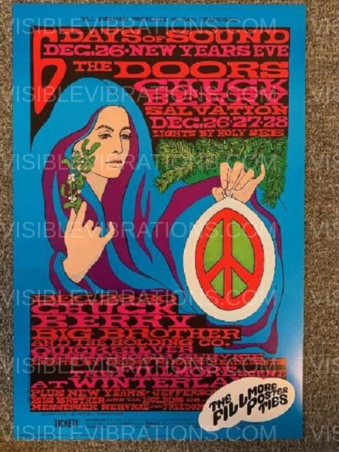 The Doors Concert Poster 1967 2nd Printing Winterland - Etsy