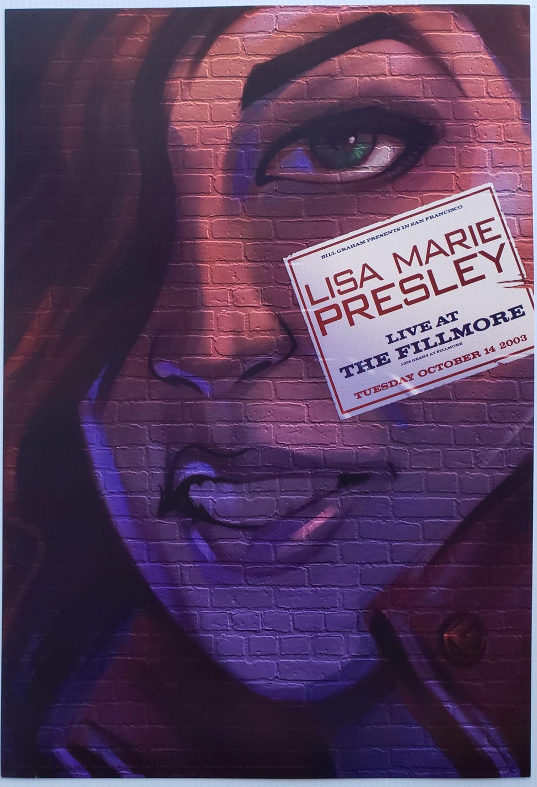 Lisa Marie Presley Concert Poster San Francisco 2003 F-590 the Fillmore ...