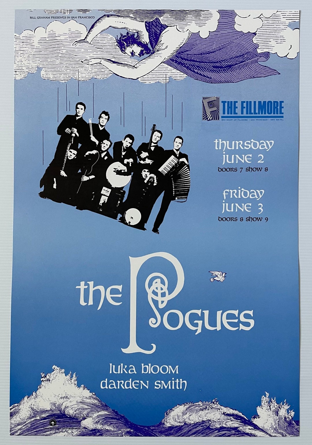 The Pogues Concert Poster 1988 F-24 Fillmore - Etsy