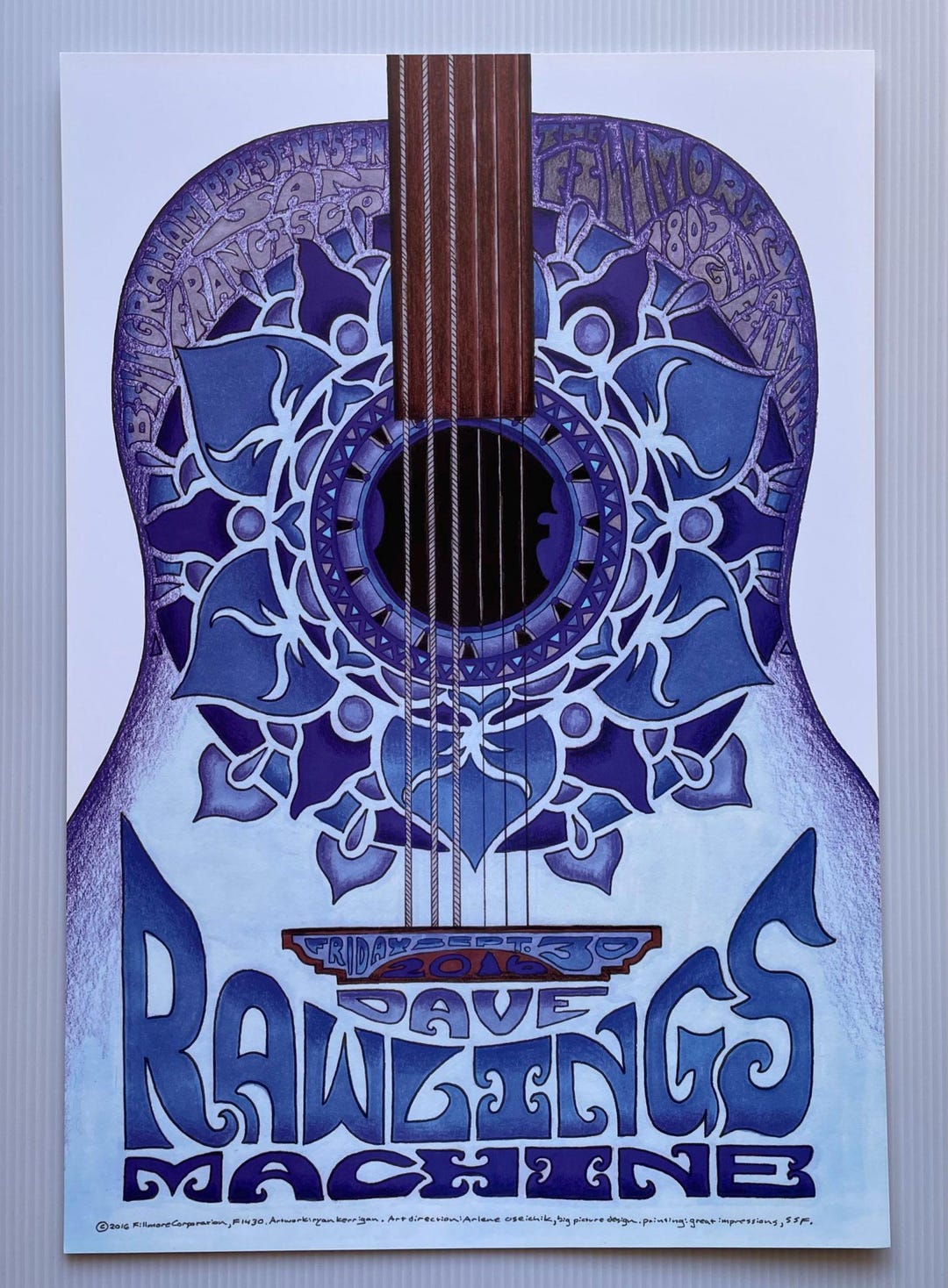 Dave Rawlings Machine Concert Poster 2016 F-1430 Fillmore - Etsy