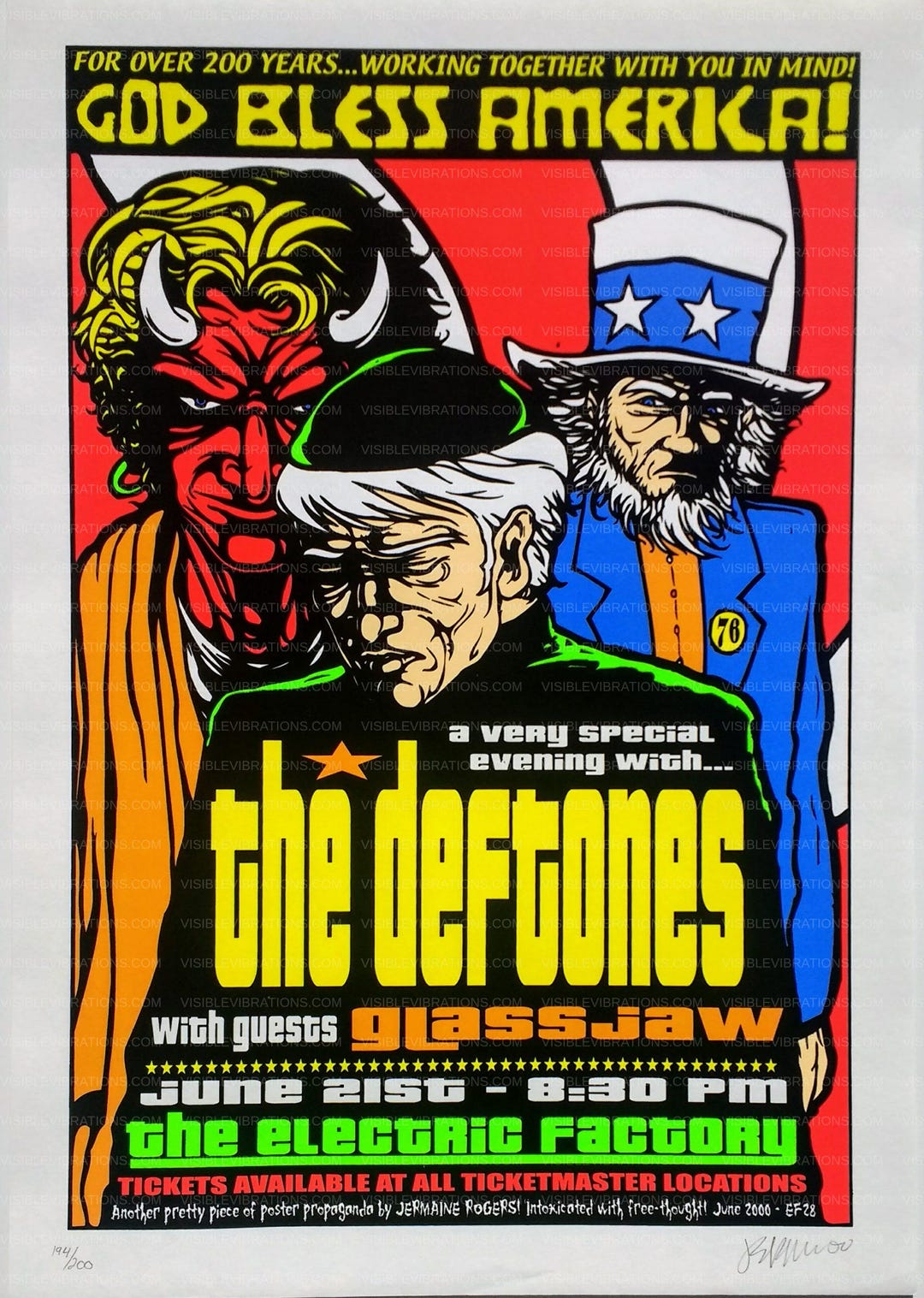 Deftones Concert Poster 2000 Jermaine Rogers - Etsy