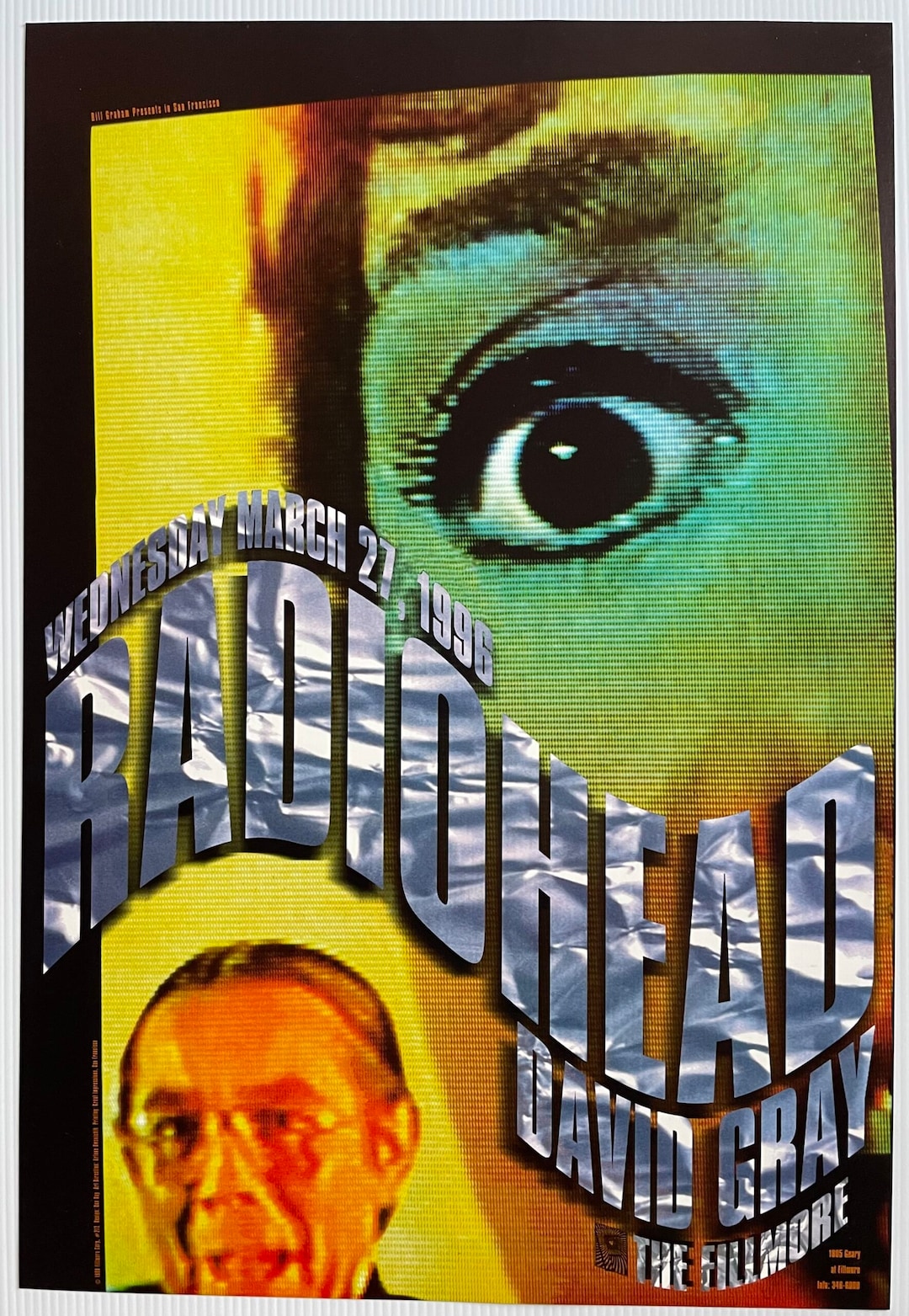 Radiohead Concert Poster 1996 F-212 Fillmore - Etsy