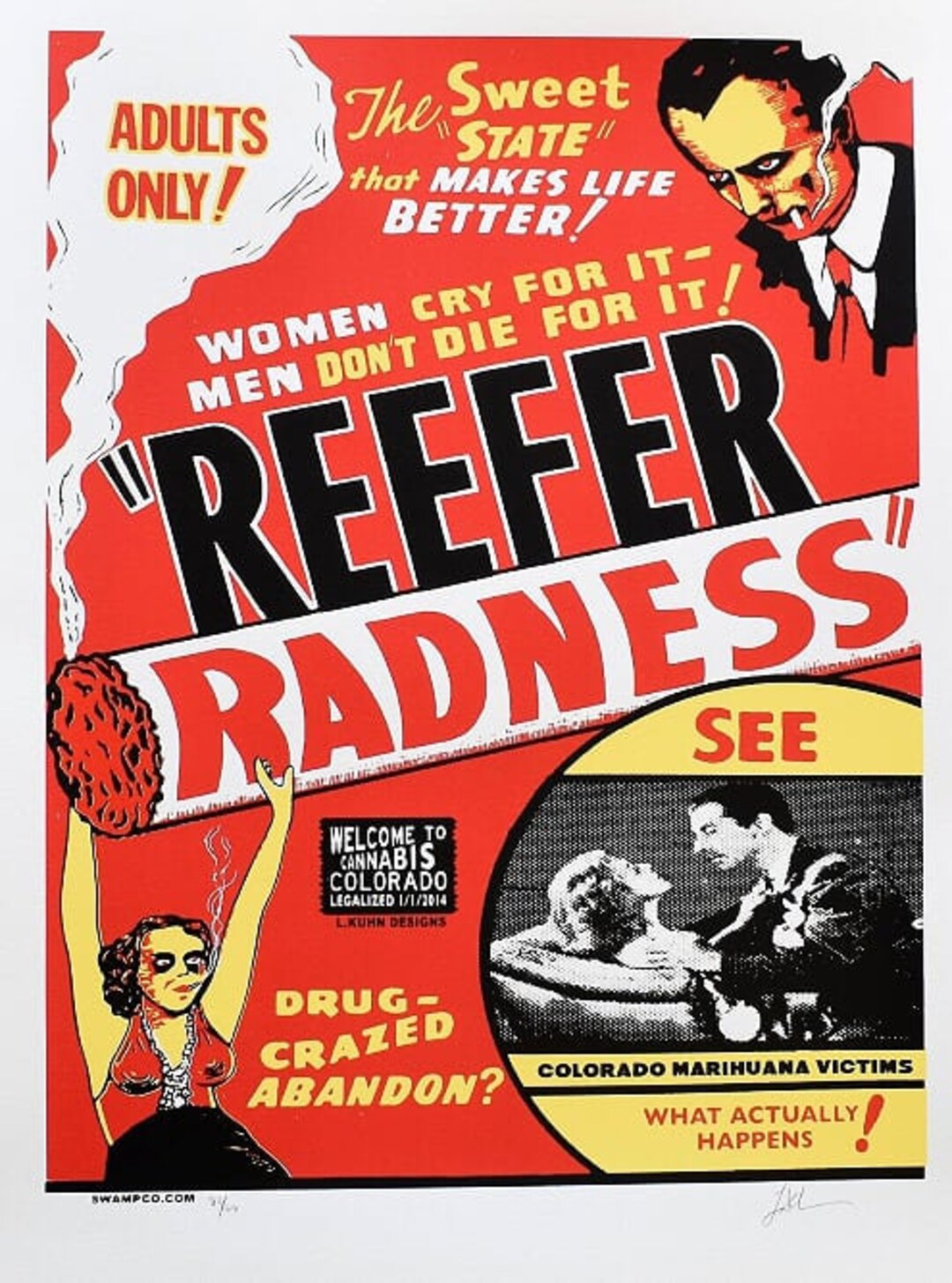Reefer Madness Poster Sweet State Lindsey Kuhn Vintage Poster Print ...