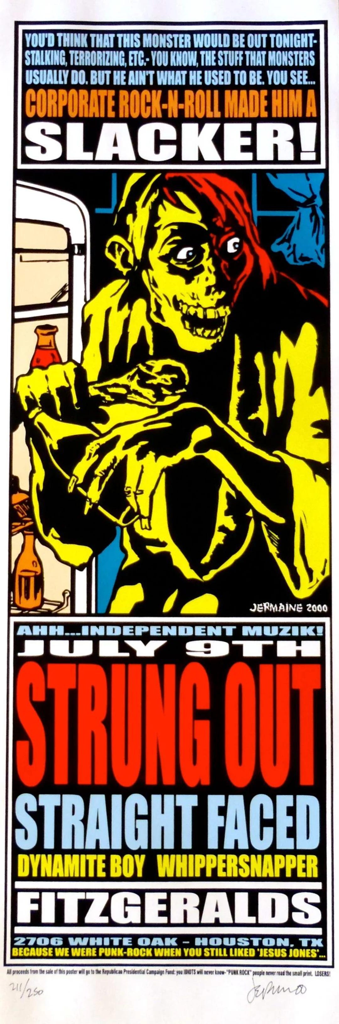 Strung Out Concert Poster Houston 2000 - Etsy