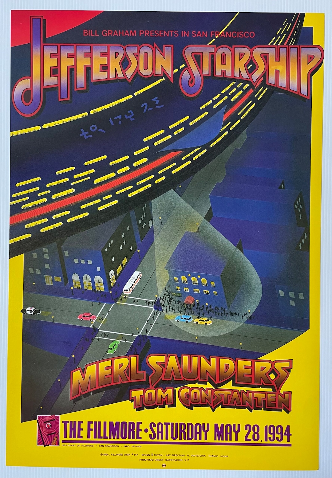 Jefferson Starship Concert Poster 1994 F-147 Fillmore - Etsy