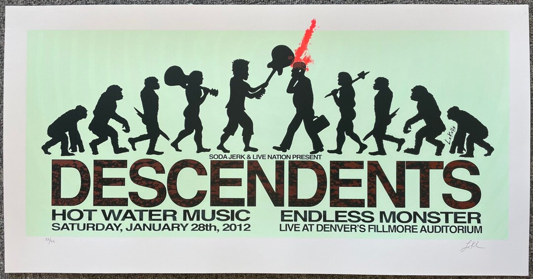 Descendents Concert Poster Lindsey Kuhn Denver S/N Glow in the Dark ...