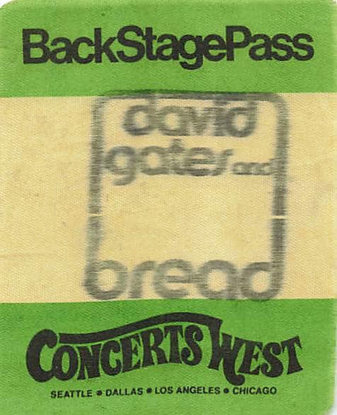 David Gates and Bread Backstage Pass 1972 USED Variant - Etsy