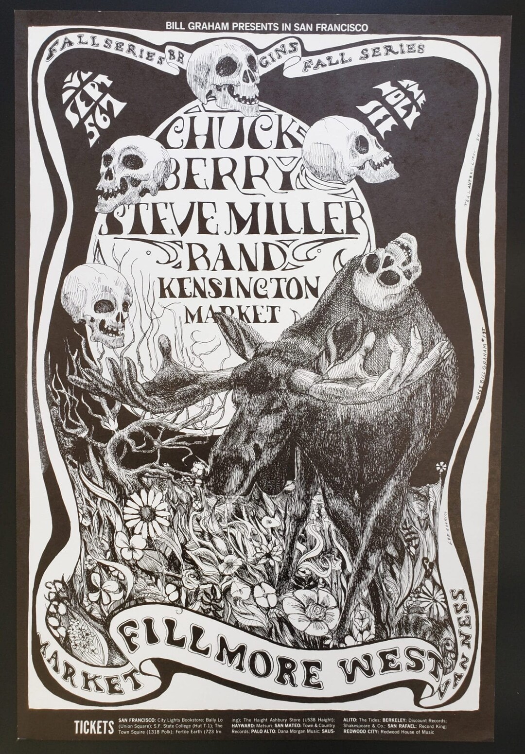 Chuck Berry Concert Poster 1968 Steve Miller Vintage Fillmore Poster ...