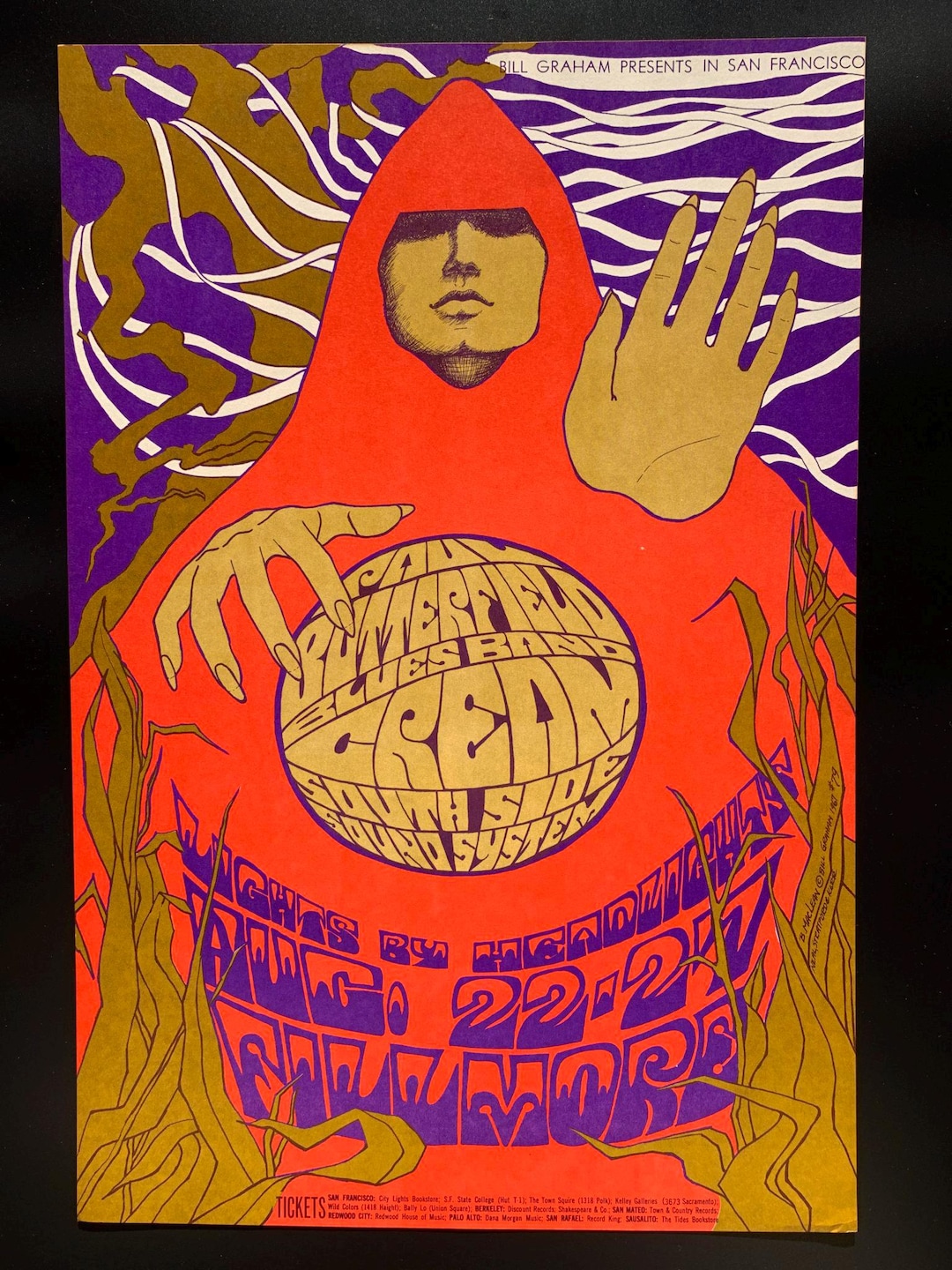 Cream Concert Poster Bonnie Maclean San Francisco 1967 Original First ...
