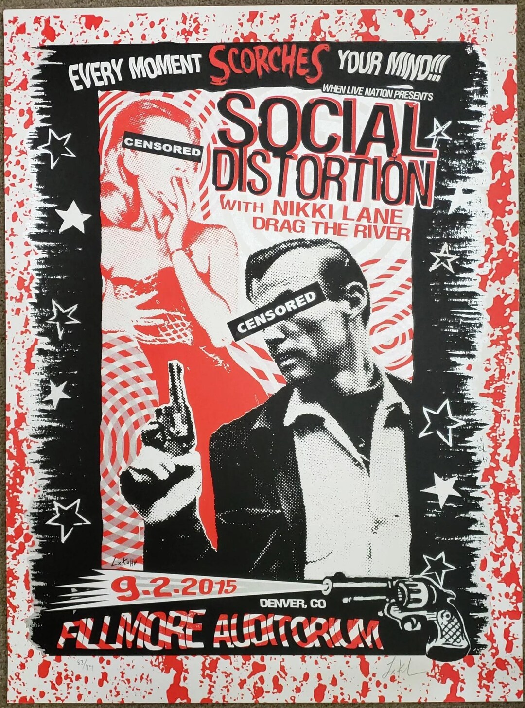 Social Distortion Concert Poster Denver 2015 the Fillmore - Etsy