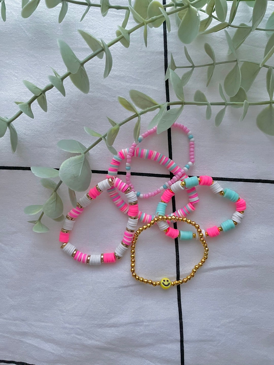 Clay Bead Bracelet Set - Etsy