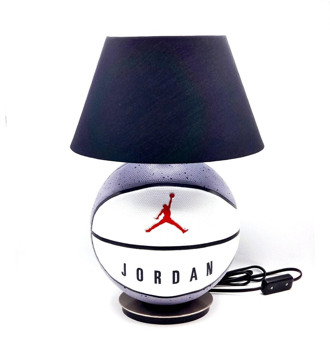 Jordan Playground Basketball Table Lamp in White, Gray, and Red. - Etsy